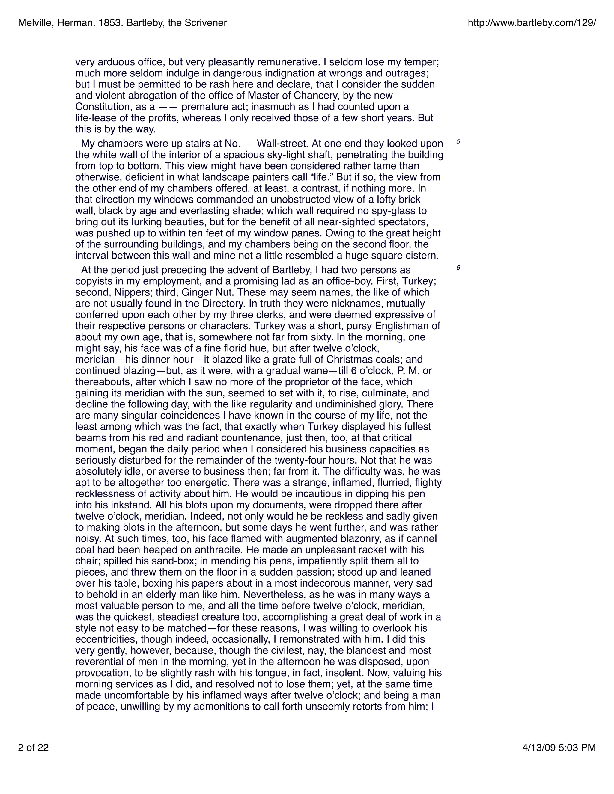 Bartleby, The Scrivener” | PDF
