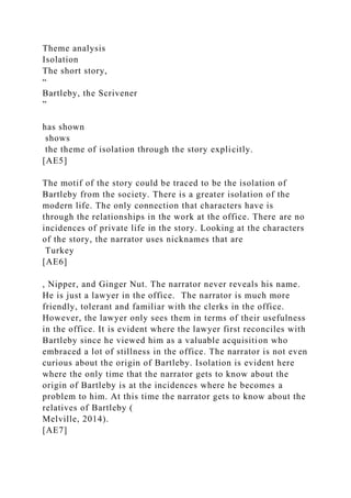 Bartleby, the Scrivener” is a famous story by Melville. The s.docx