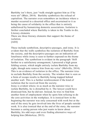 Bartleby, the Scrivener” is a famous story by Melville. The s.docx