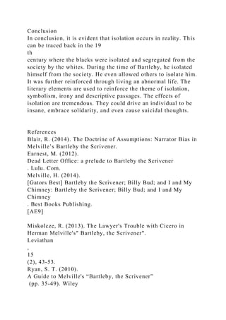 Bartleby, the Scrivener” is a famous story by Melville. The s.docx