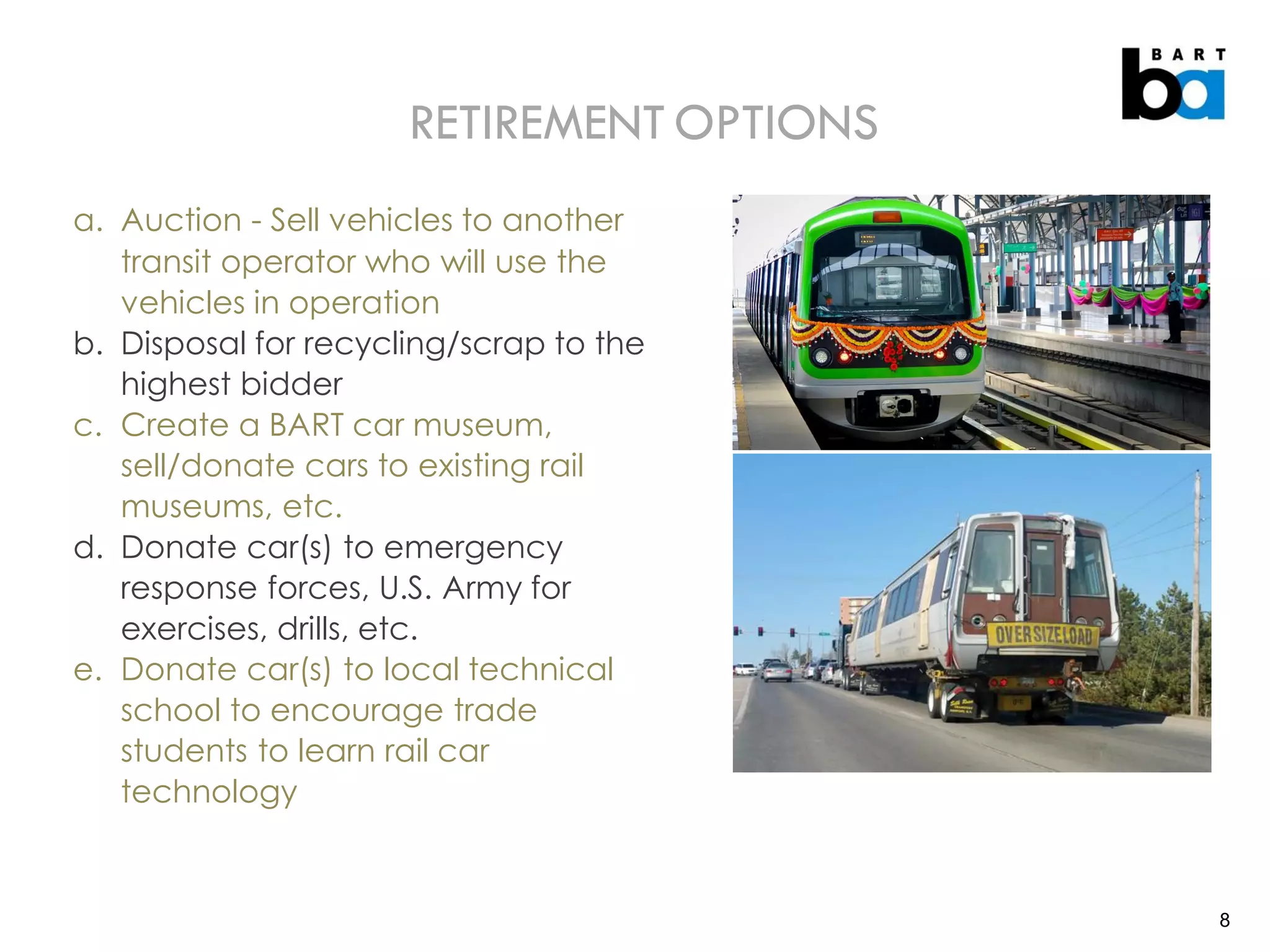 Bart legacy fleet decommissioning presentation | PDF