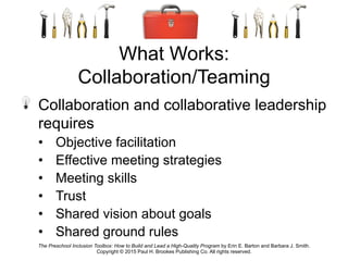 How to Build and Lead a High Quality Preschool Inclusion Program | PDF