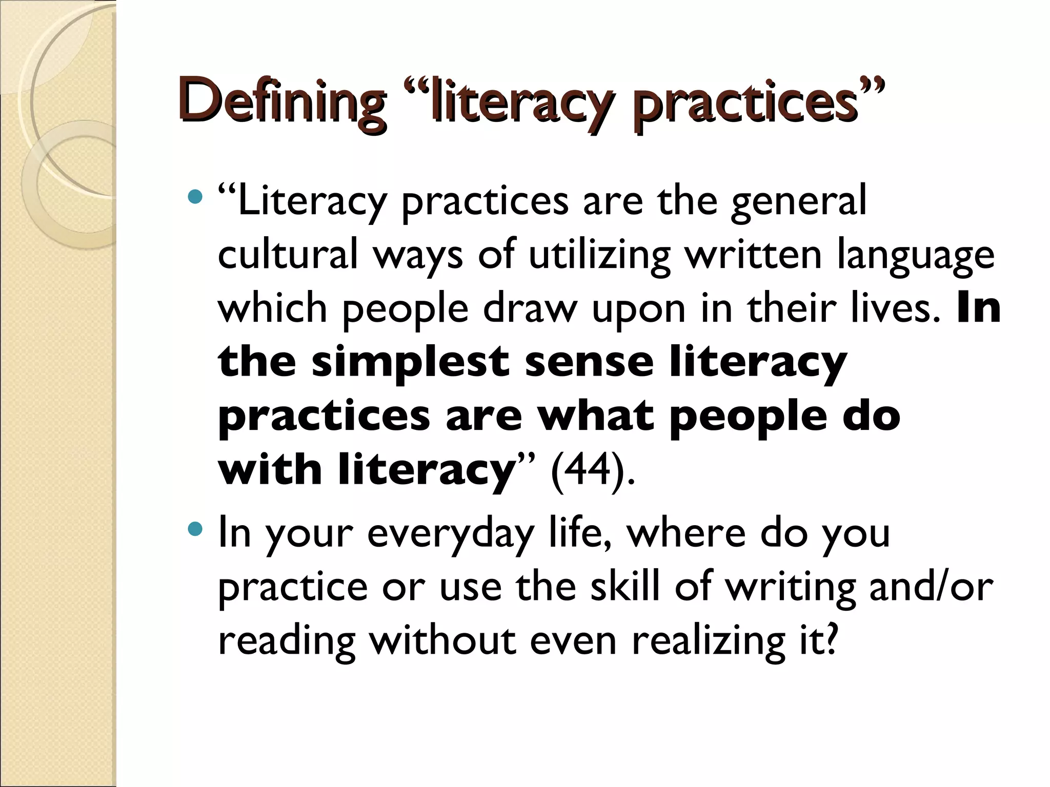 Barton And Hamilton, Literary Practices | PPT