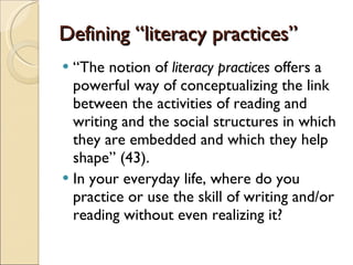Barton And Hamilton, Literary Practices | PPT