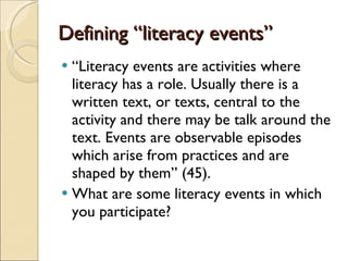 Barton And Hamilton, Literary Practices | PPT