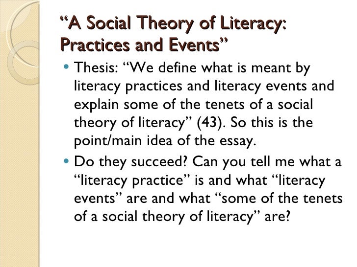 SOLUTION: Comprehensive Guide: Literacy events and practices - Studypool