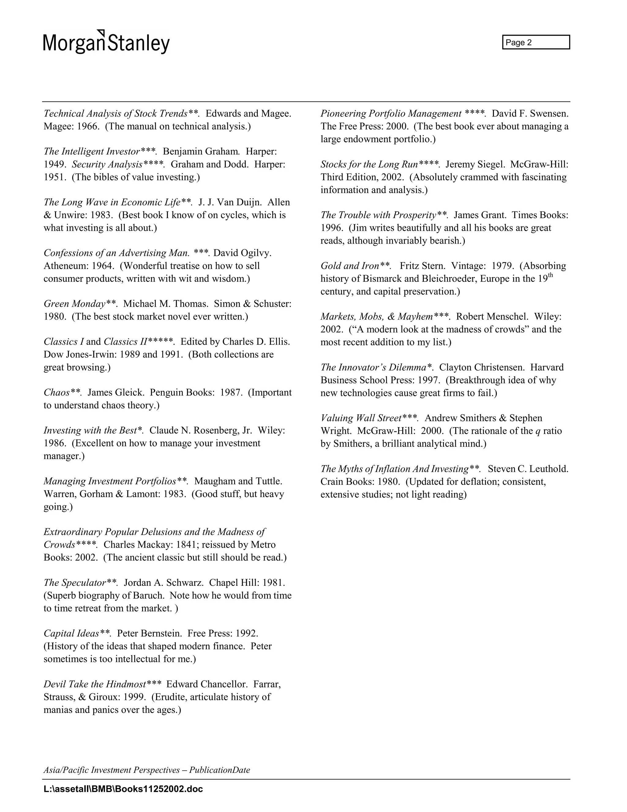 Barton biggs reading_list | PDF