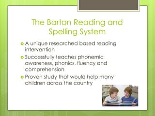 Barton reading and spelling powerpoint | PPTX