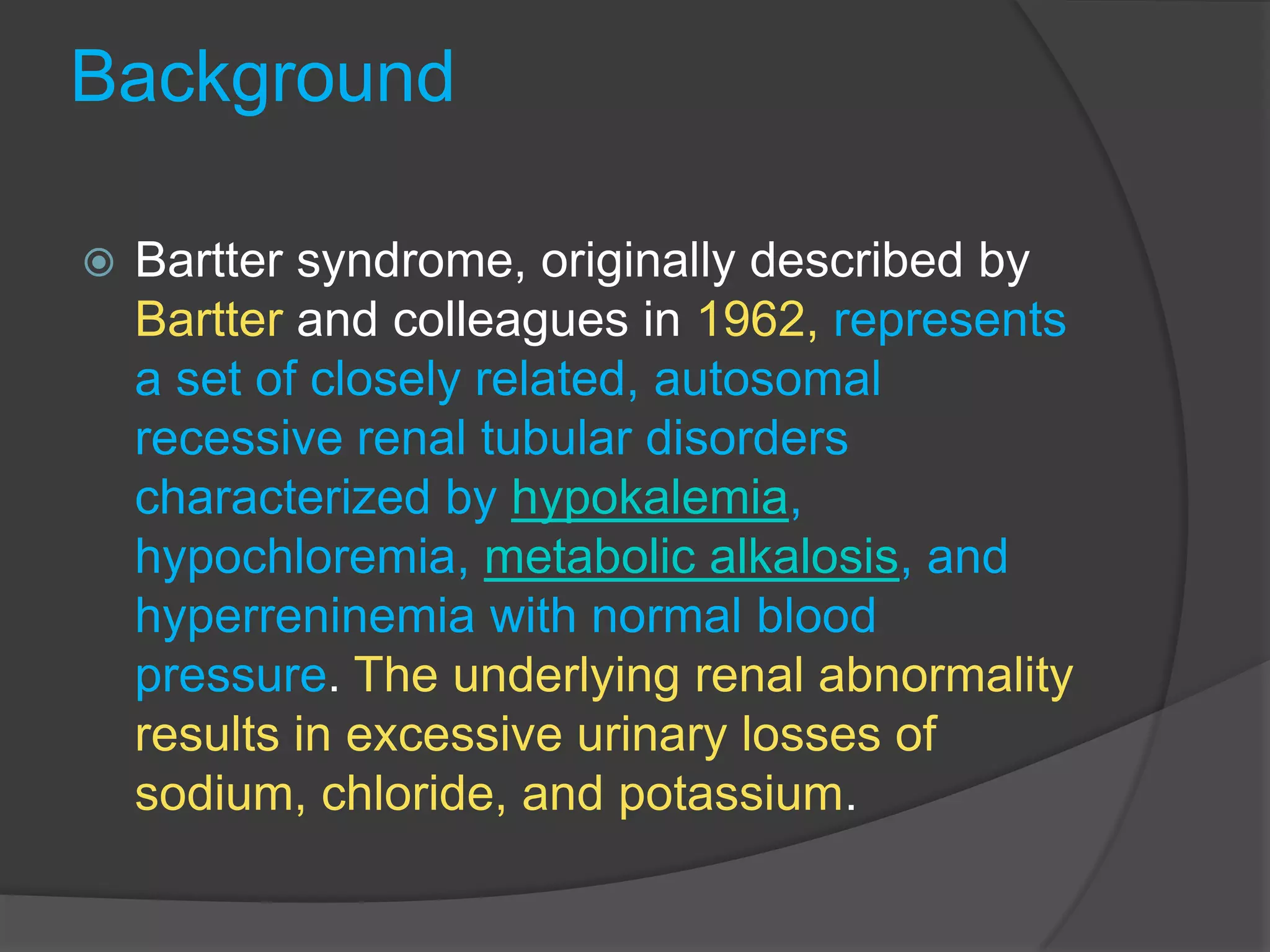 Bartter syndrome | PPTX