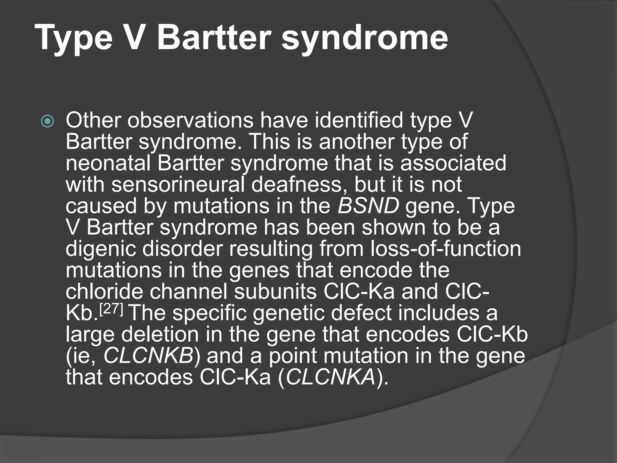 Bartter syndrome | PPTX