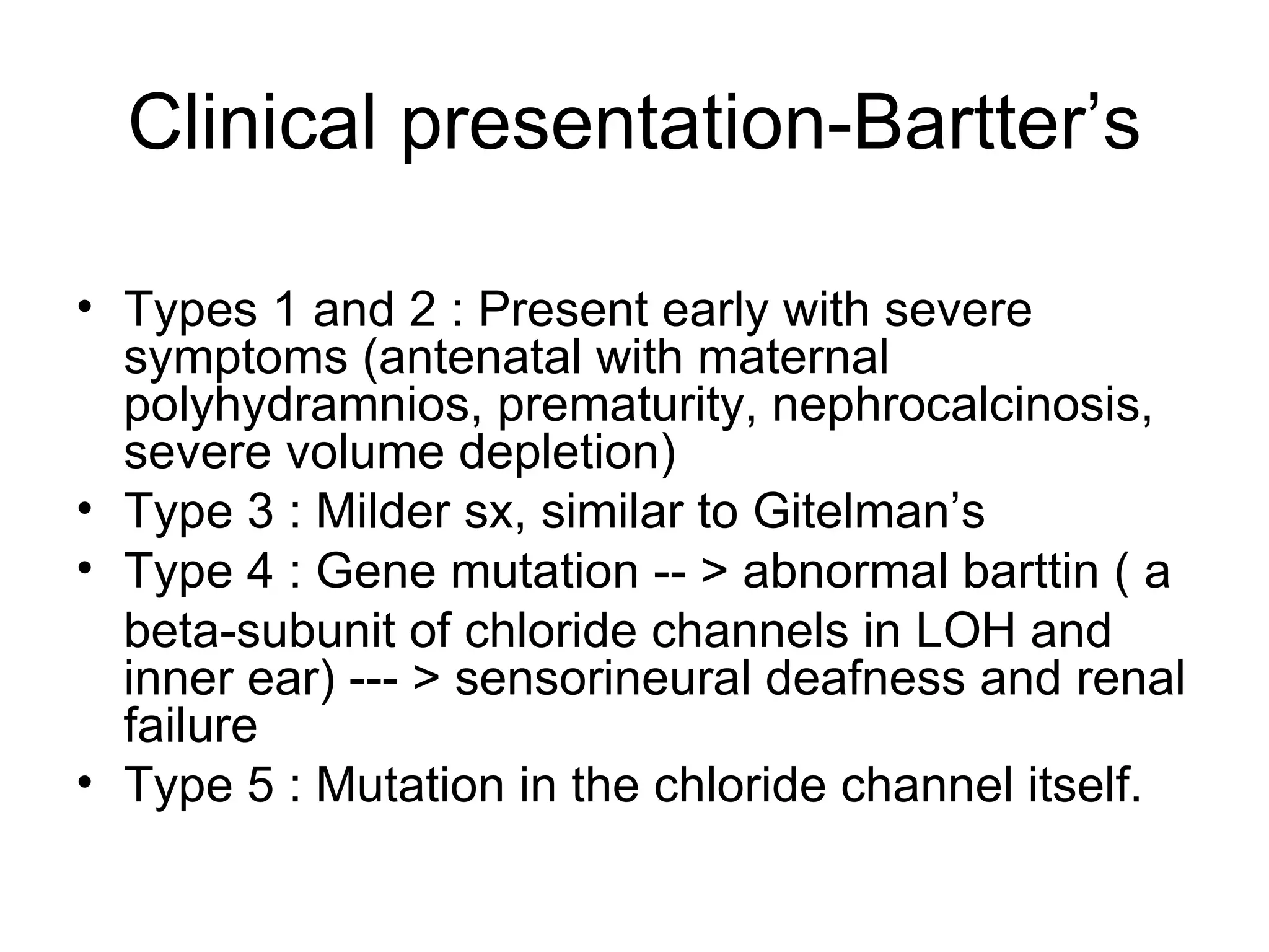 Bartter’S And Gittleman’S Syndromes | PPT