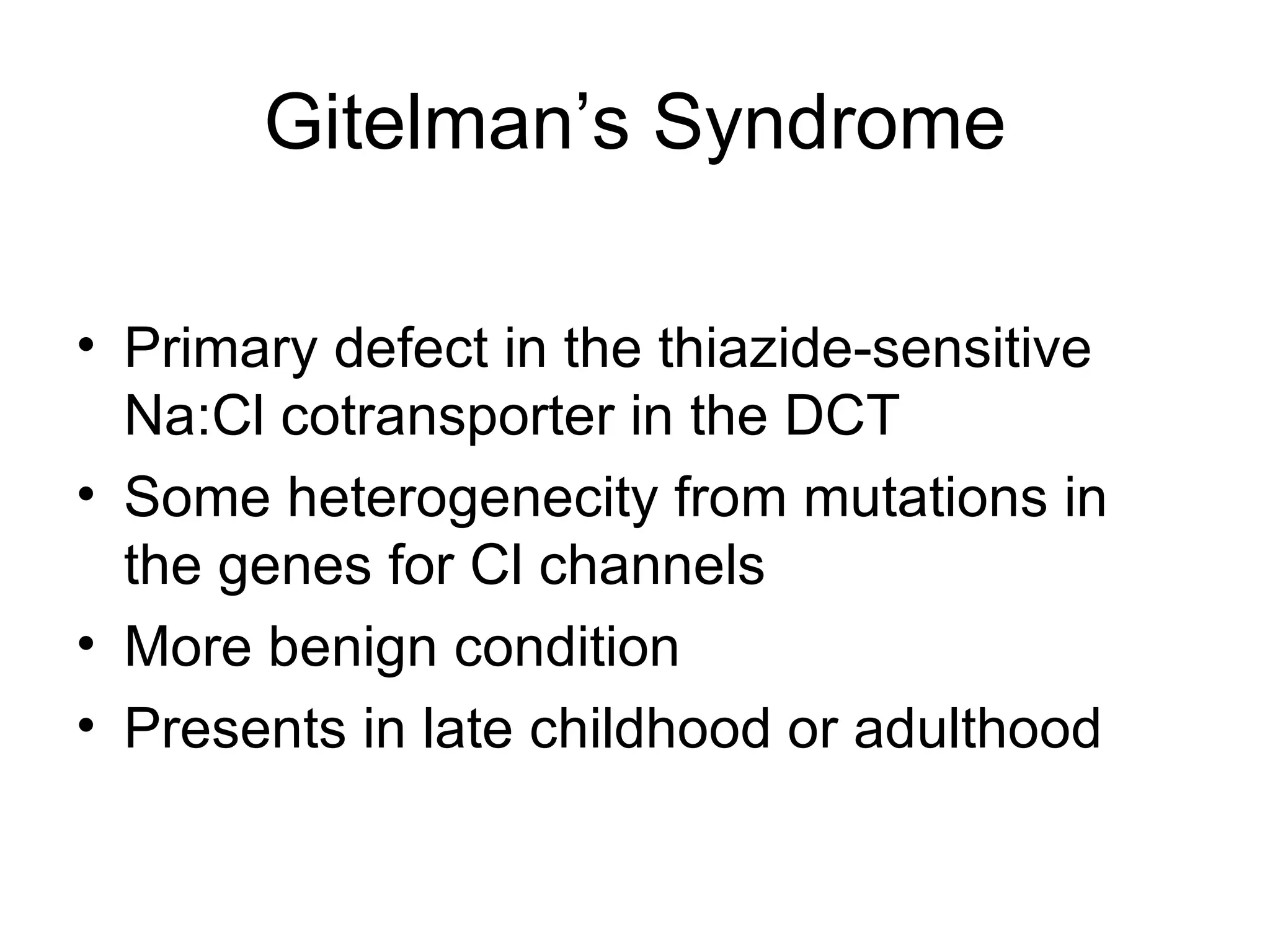Bartter’S And Gittleman’S Syndromes | PPT