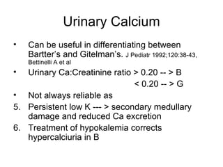 Bartter’S And Gittleman’S Syndromes | PPT