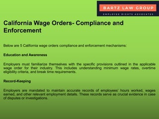 California Wage Orders: A Comprehensive Overview | PPT