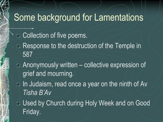Baruch and lamentations presentation | PPTX