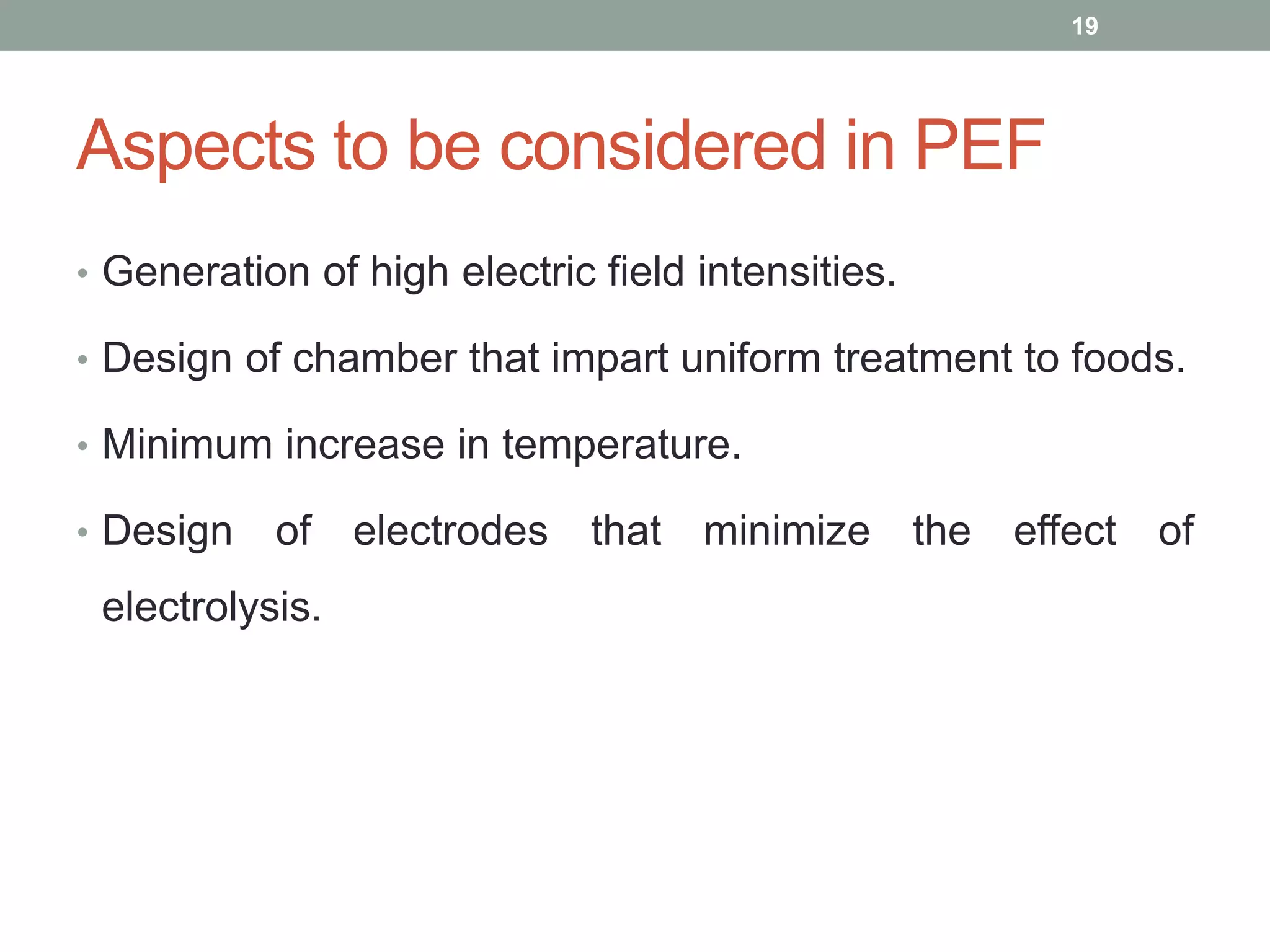 pulse electric field for food processing technology | PPTX