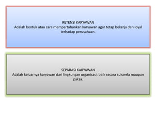 Retensi dan Separasi Karyawan | PPTX
