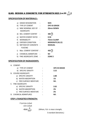 mix design m25 | DOCX