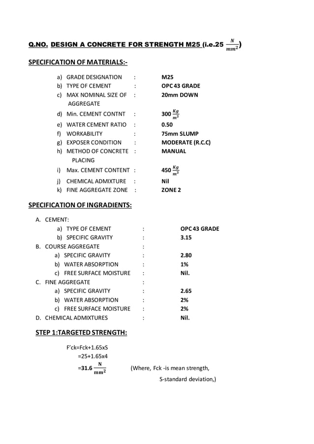 mix design m25 | DOCX