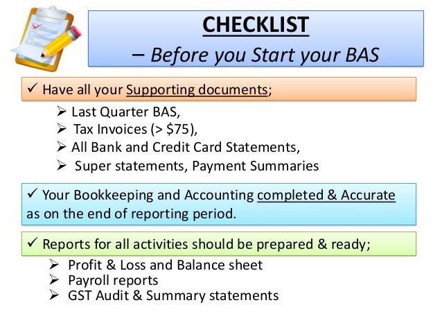 BAS Business Activity Statement Presentation
