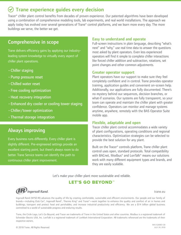 Trane Tracer Chiller Plant Control | PDF | Computer Software and ...