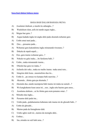 Basa basi dalam bahasa muna | DOCX
