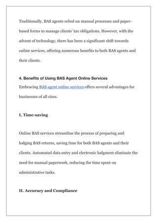 BAS Agent Online Services Streamlining Your Business Tax Compliance | PDF