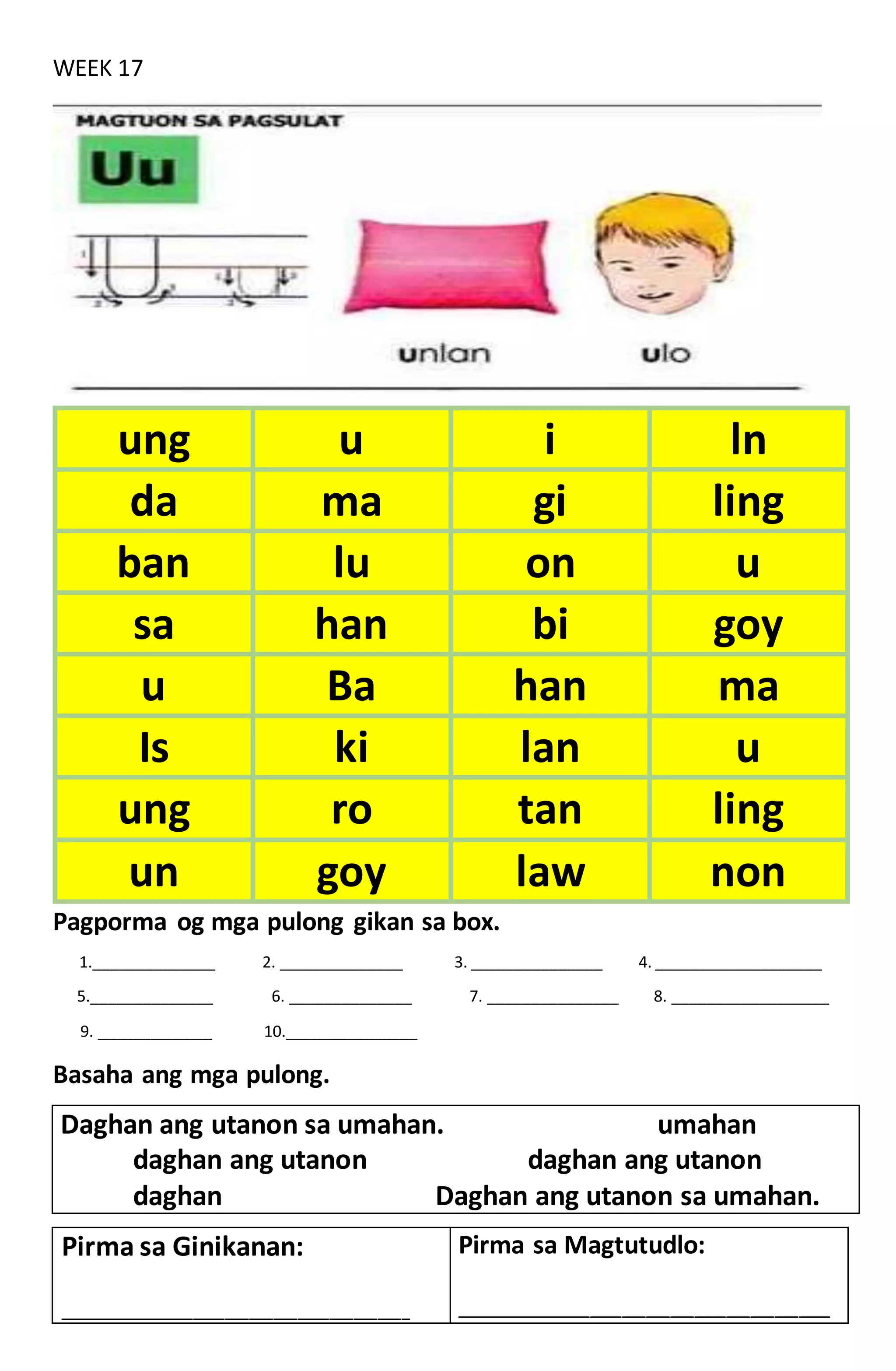 Basahon weekly mtb | DOCX