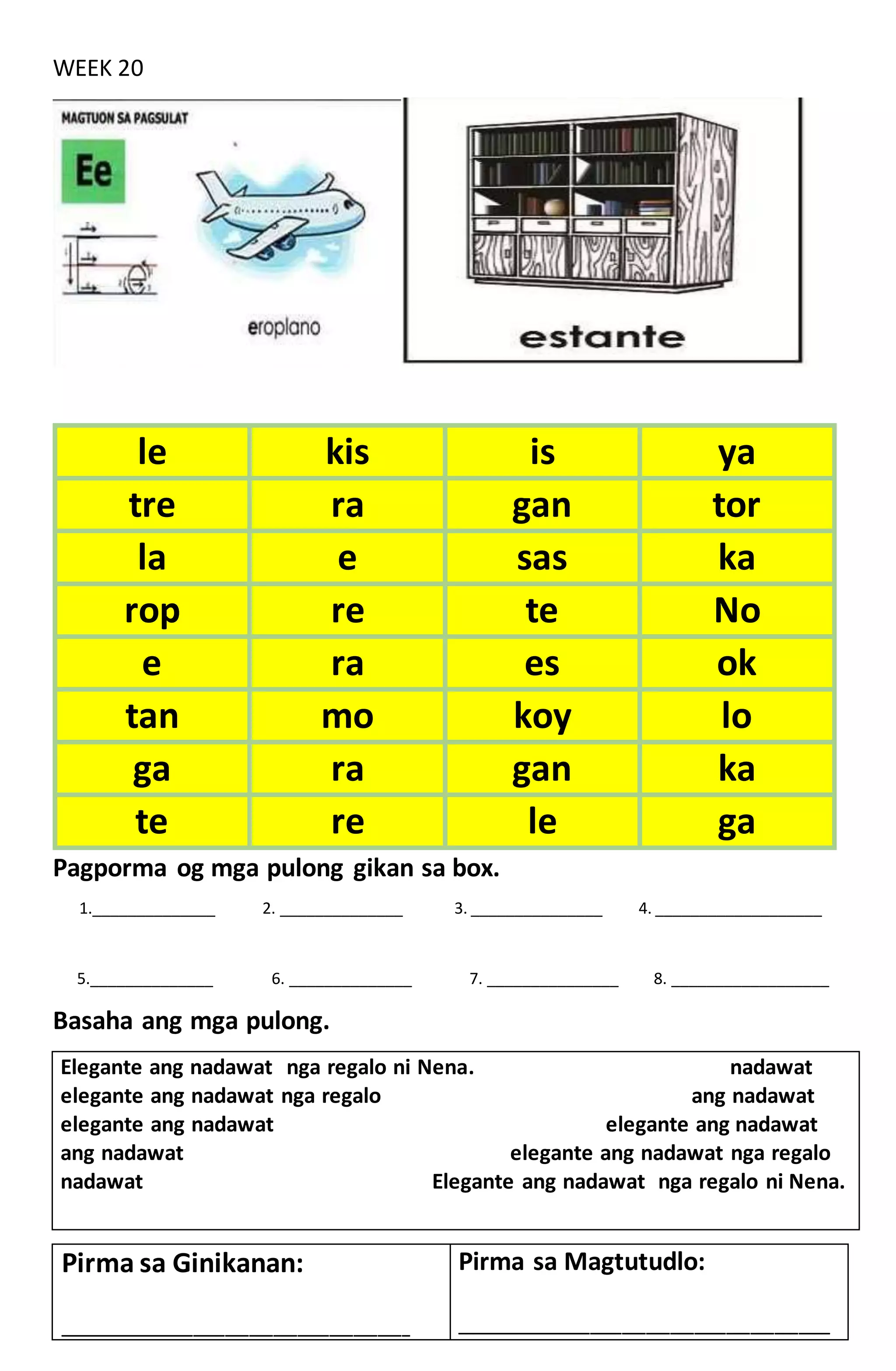 Basahon weekly mtb | DOCX