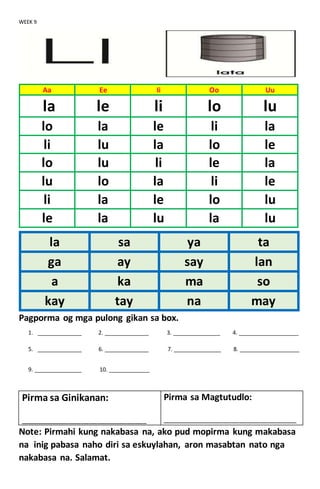Basahon weekly mtb | DOCX