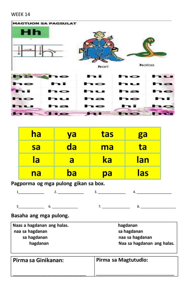 Basahon weekly mtb | DOCX