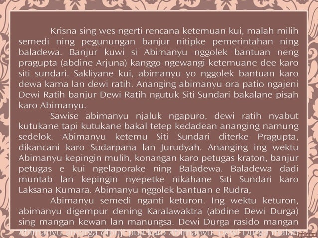 Ghatotkacasraya (Kakawin Kerajaan Kediri pada masa jayabaya) | PPT