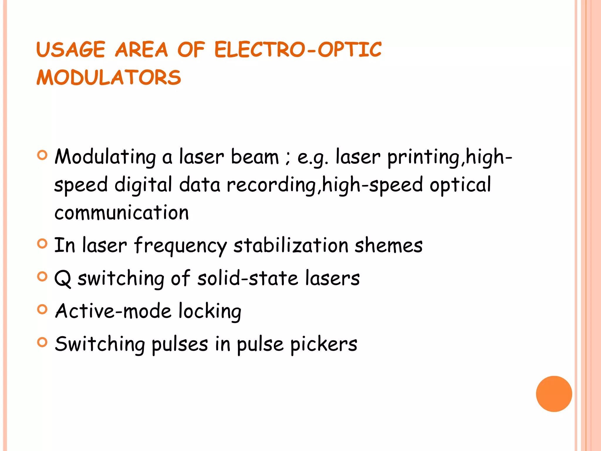 Electro-optic modulators | PPT | Physics | Science