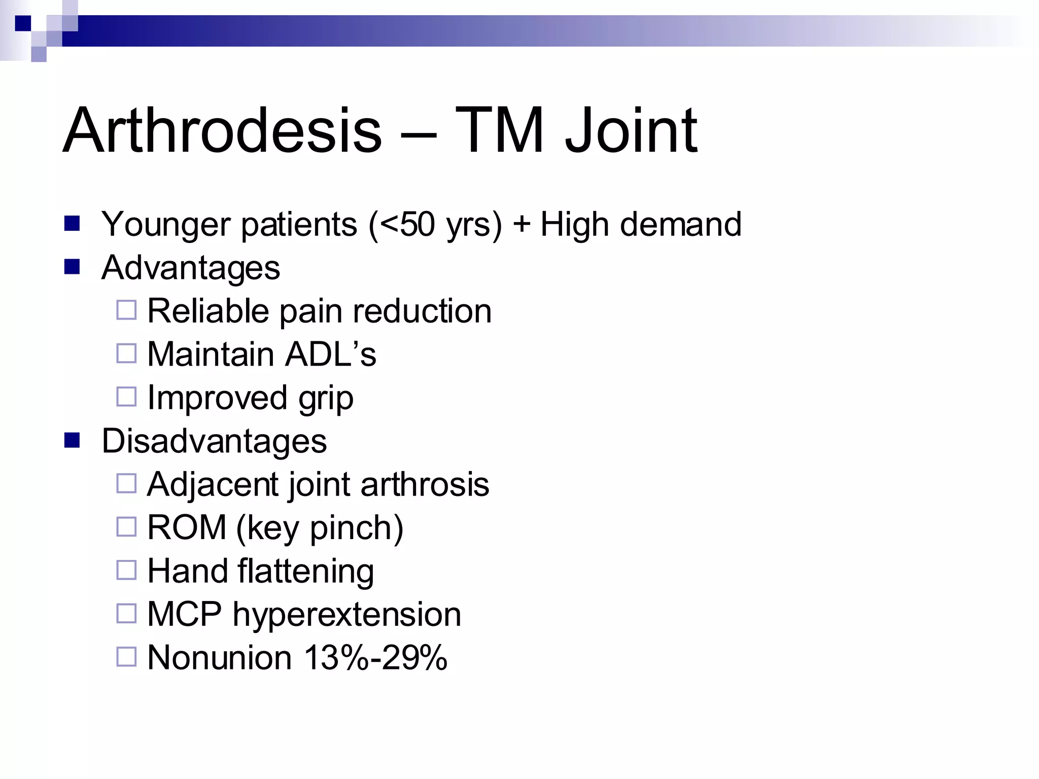Basal Joint Arthritis Of The Thumb | PPT