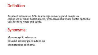 Basal cell Adenoma and Canalicular Adenoma Doctor Faris Alabeedi MSc ...
