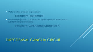 BASAL GANGLIA: component and gaba and dopanergic nervous system | PPTX