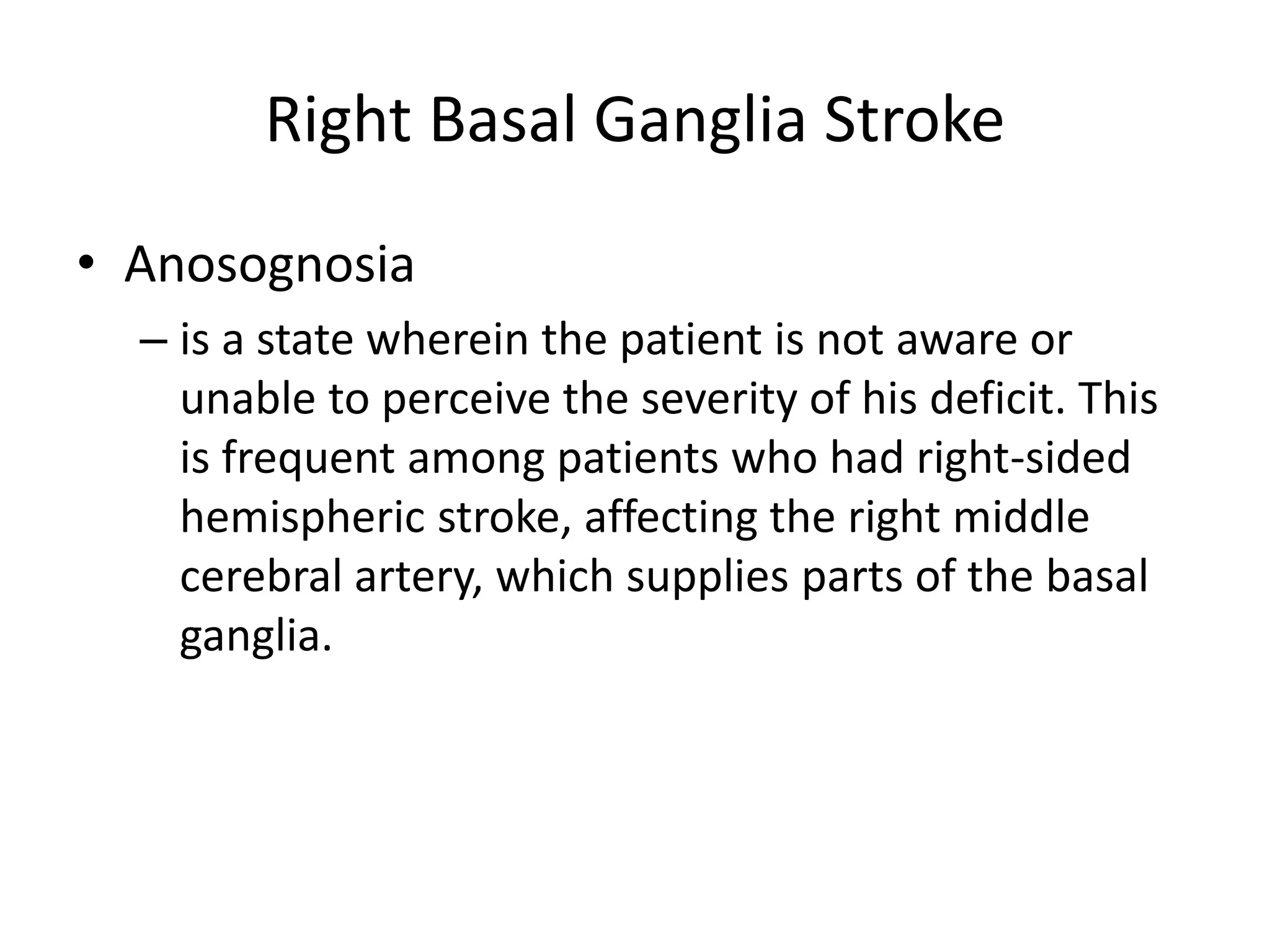 Basal ganglia stroke | PPTX
