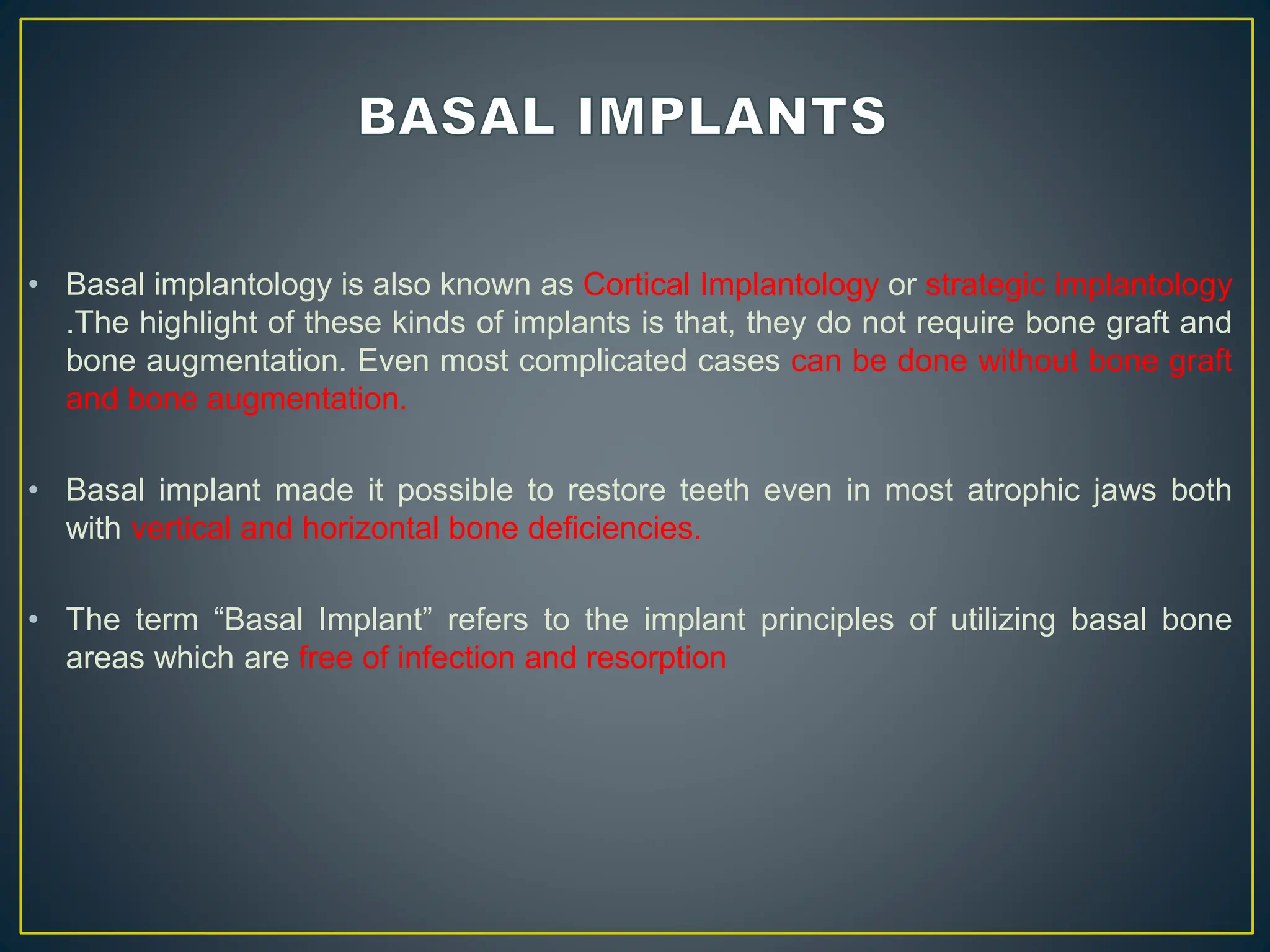 Basal Implant rehabilitation in oral surgery | PPTX