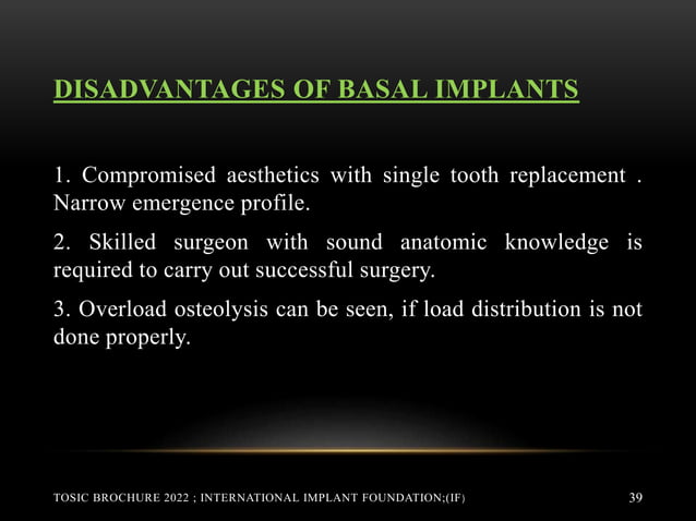 BASAL IMPLANTOLOGY gupta.pptx | Dental Health | Diseases and Conditions