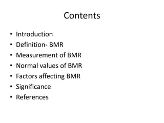 Basal metabolic rate | PPTX