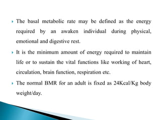 Basal metabolic rate(BMR) | PPTX