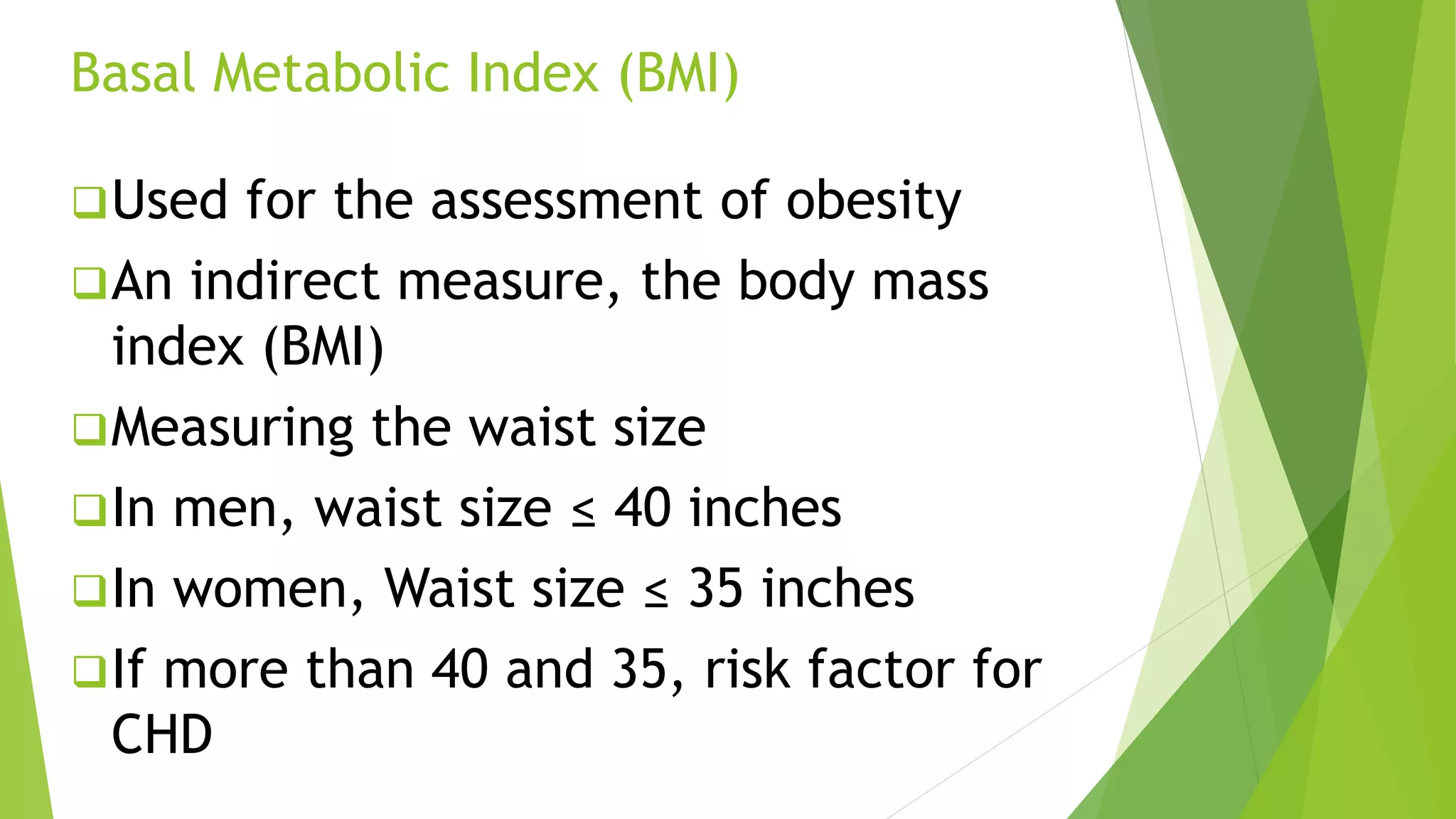 Basal metabolic rate (bmr) and basal metabolic index (bmi) (mushtaq ahmed and chatergi0 | PPTX