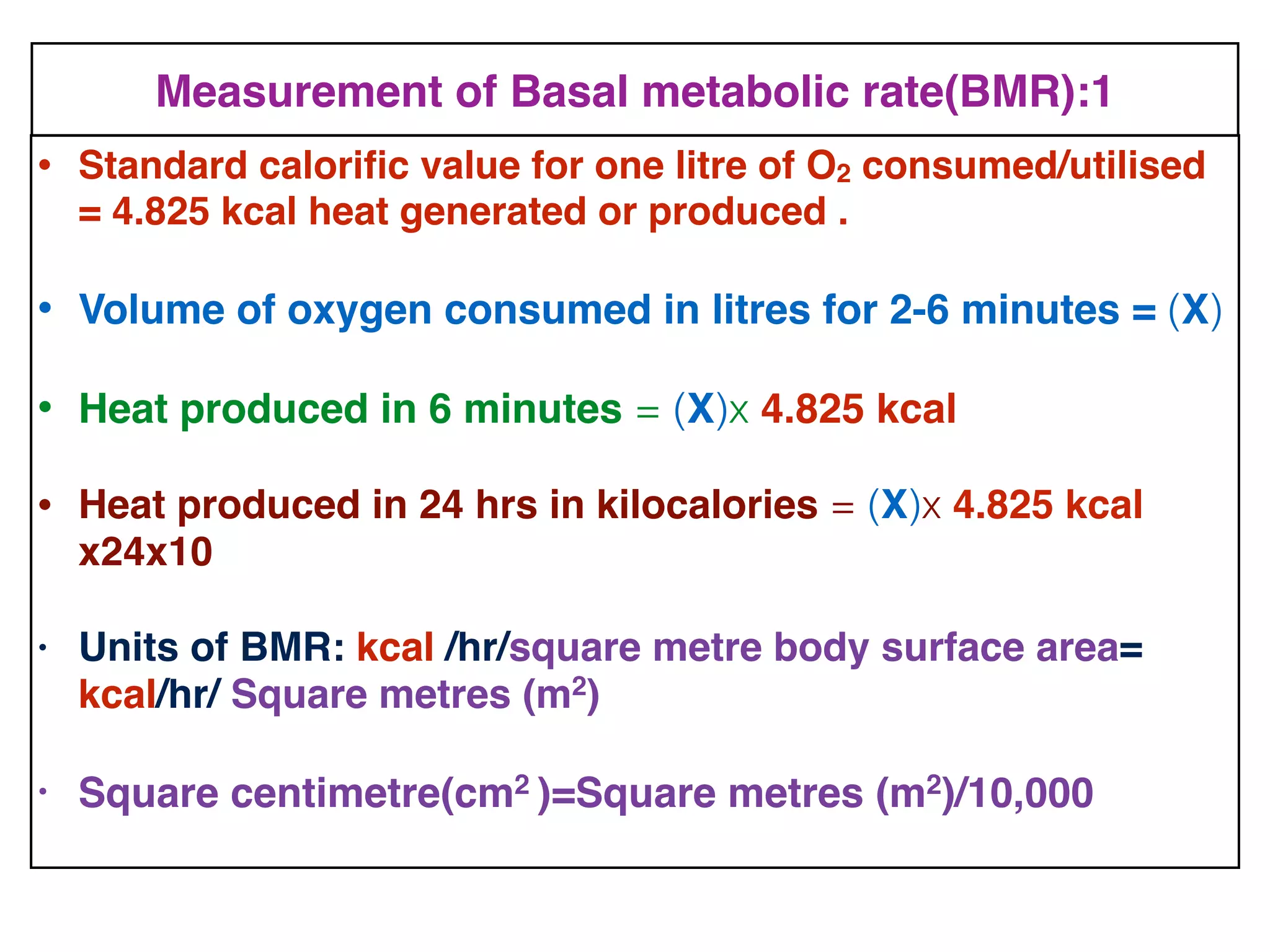 Basal metabolic rate(bmr)and nutrition | PDF