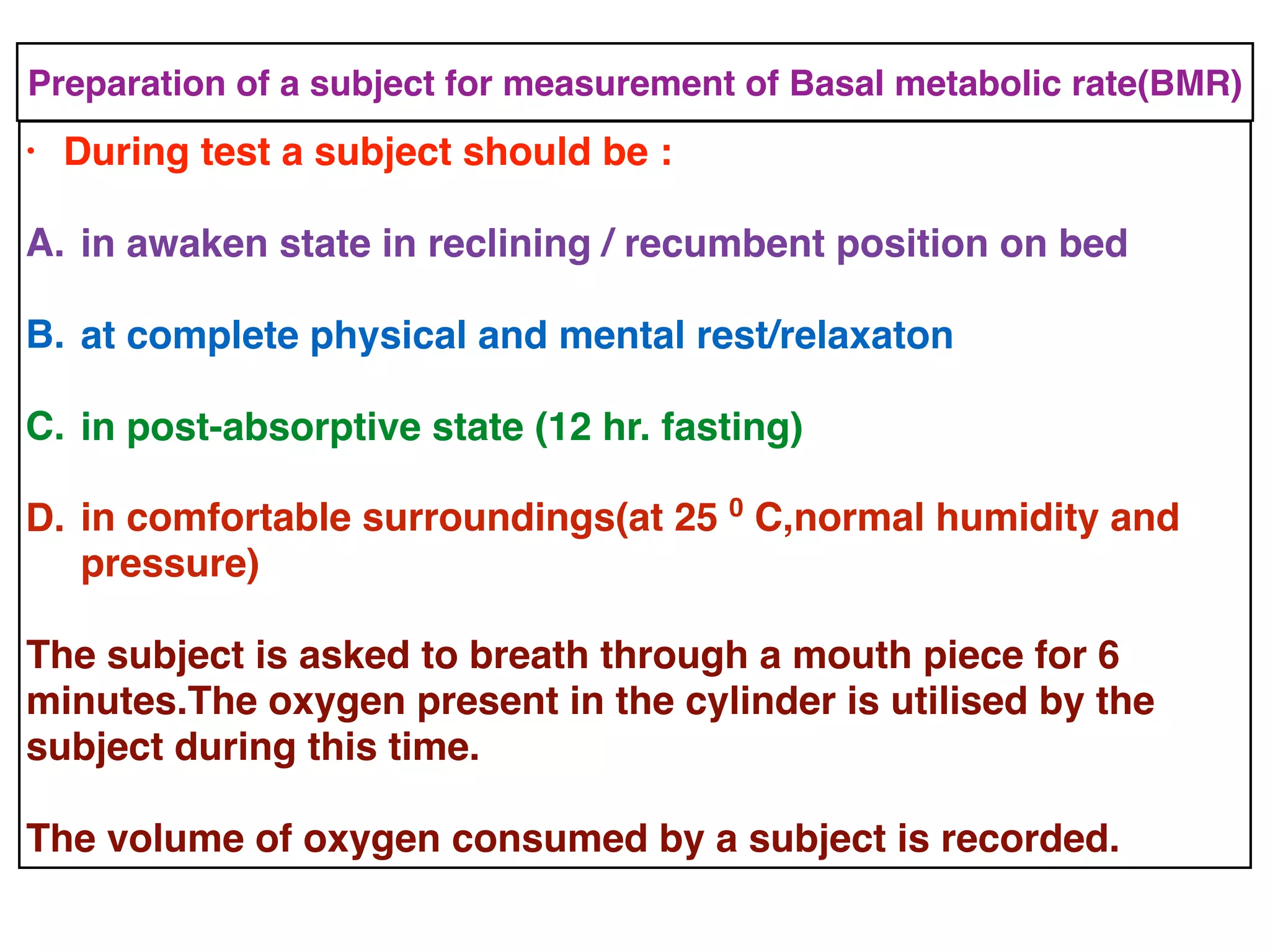 Basal metabolic rate(bmr)and nutrition | PDF
