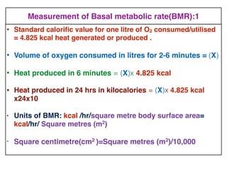 Basal metabolic rate(bmr)and nutrition | PDF