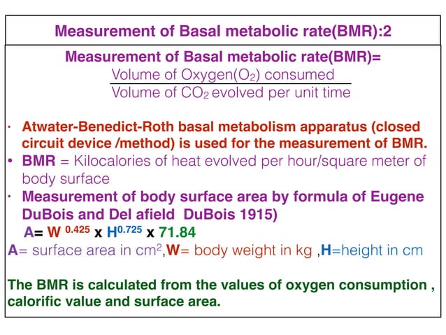 Basal metabolic rate(bmr)and nutrition | PDF | Endocrine and Metabolic ...