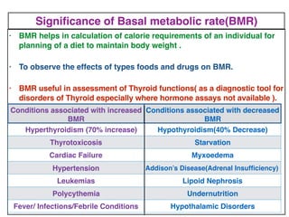 Basal metabolic rate(bmr)and nutrition | PDF