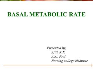 Basal Metabollic Rate(BMR) .pptx | Endocrine and Metabolic Diseases ...