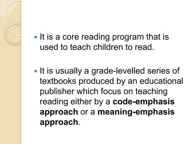 Basal reading approach | PPT