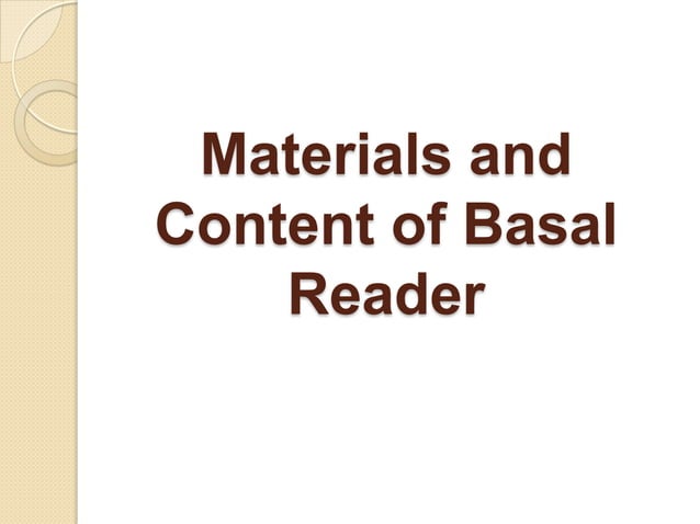 Basal reading approach | PPTX